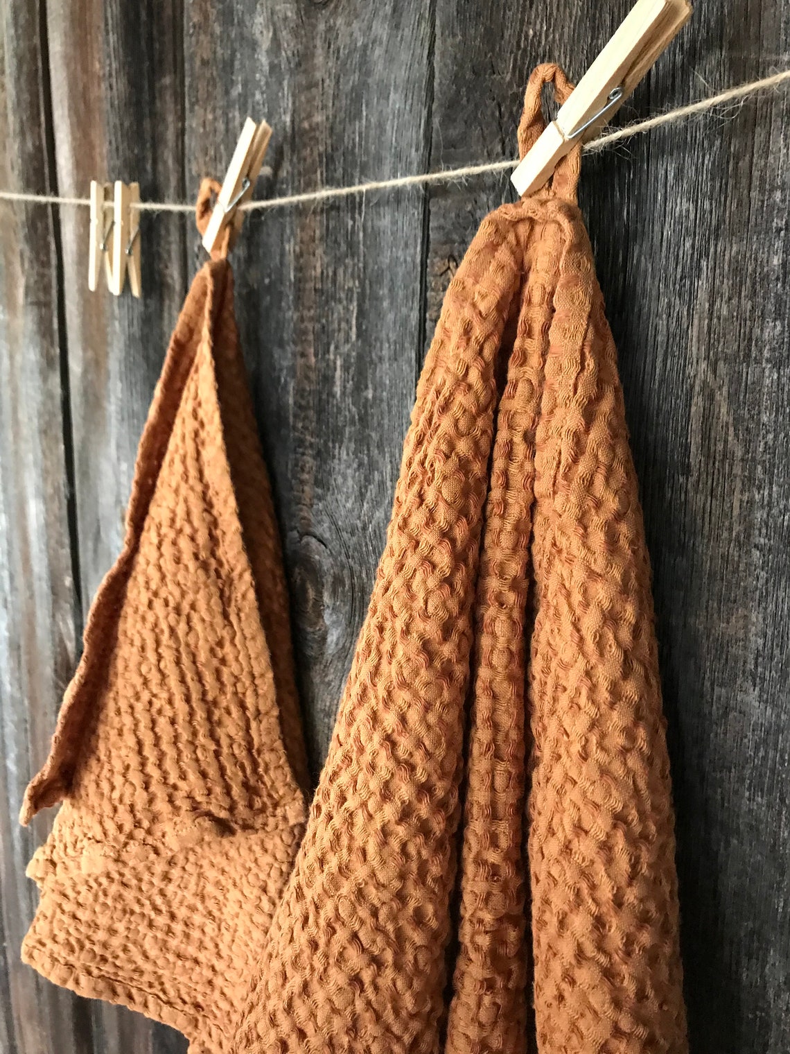 XXL Size Ochre Orange Linen Waffle Bath Towel Old Gold Orange | Etsy