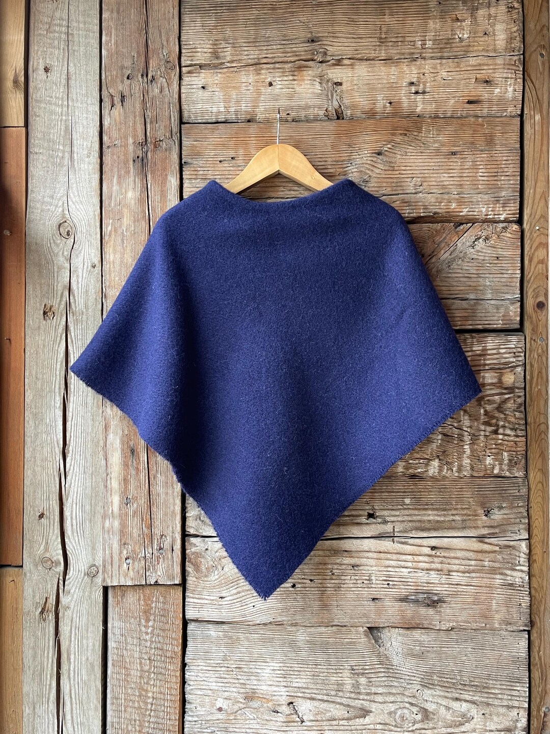 Navy Blue Lambswool Poncho Cape Navy Blue Pure Wool Blanket Poncho Cape ...