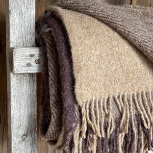 Brown Wool Throw Blankets Lambswool Throw Blanket With Fringes, Brown ...