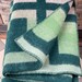 Pure Wool Blanket Geometric Pattern Wool Throw Blanket Green/white ...
