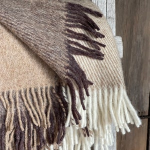 Brown Wool Throw Blankets Lambswool Throw Blanket With Fringes, Brown ...