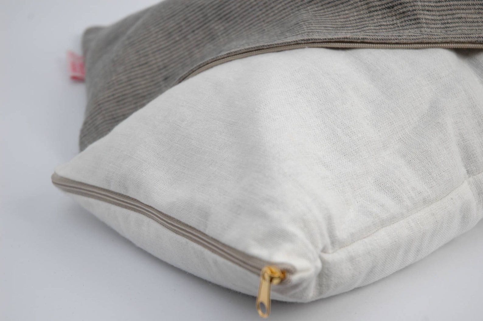 Small Buckwheat Pillow, Grey Striped Linen Pillow, Travel Pillow, Neck ...