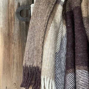 Brown Wool Throw Blankets Lambswool Throw Blanket With Fringes, Brown ...