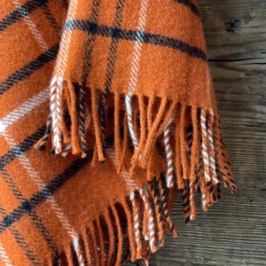 Orange Wool Poncho Cape Hooded in Check Orange Blanket Poncho Cape Long ...