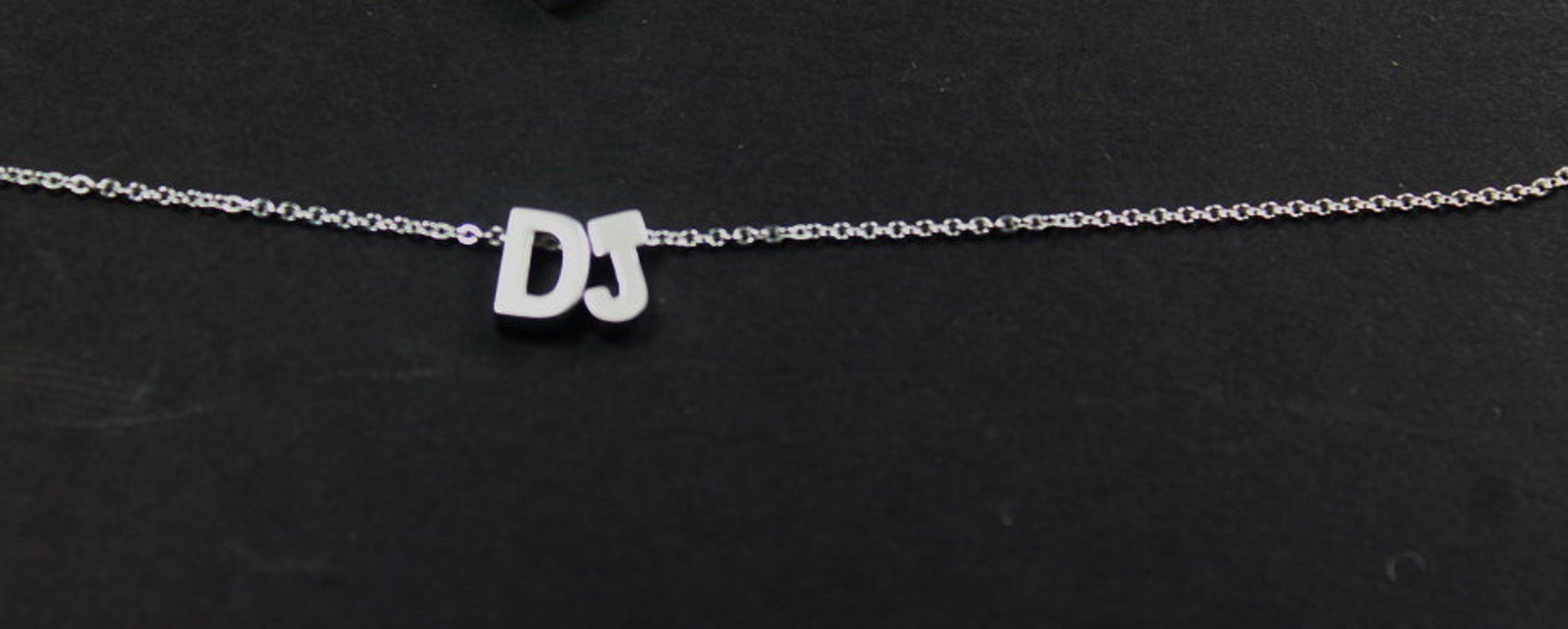 Personalized Two Letters Bracelet,gold Silver Letters. Monogram ...