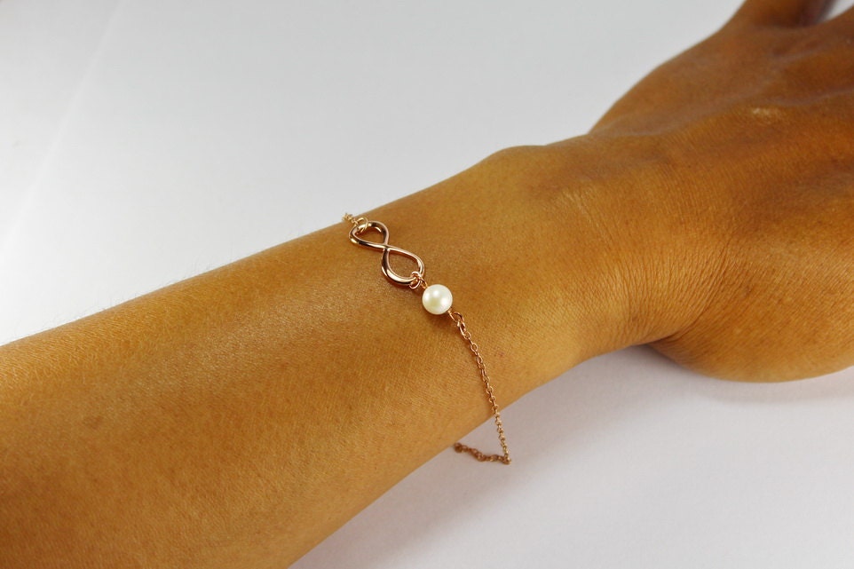 Mother Daughter Infinity Bracelet SET, Large & Small Rose Gold Infinty ...