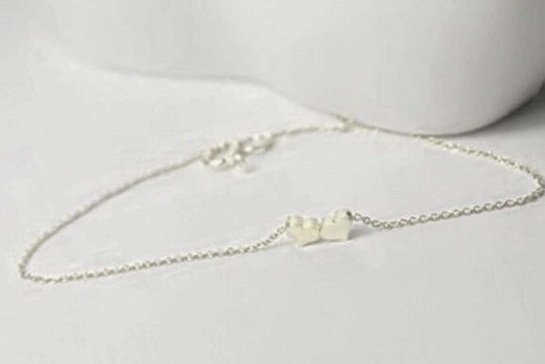 Mini Heart Bracelet, Two Tiny Heart Bracelet, Petite Heart Bracelet ...