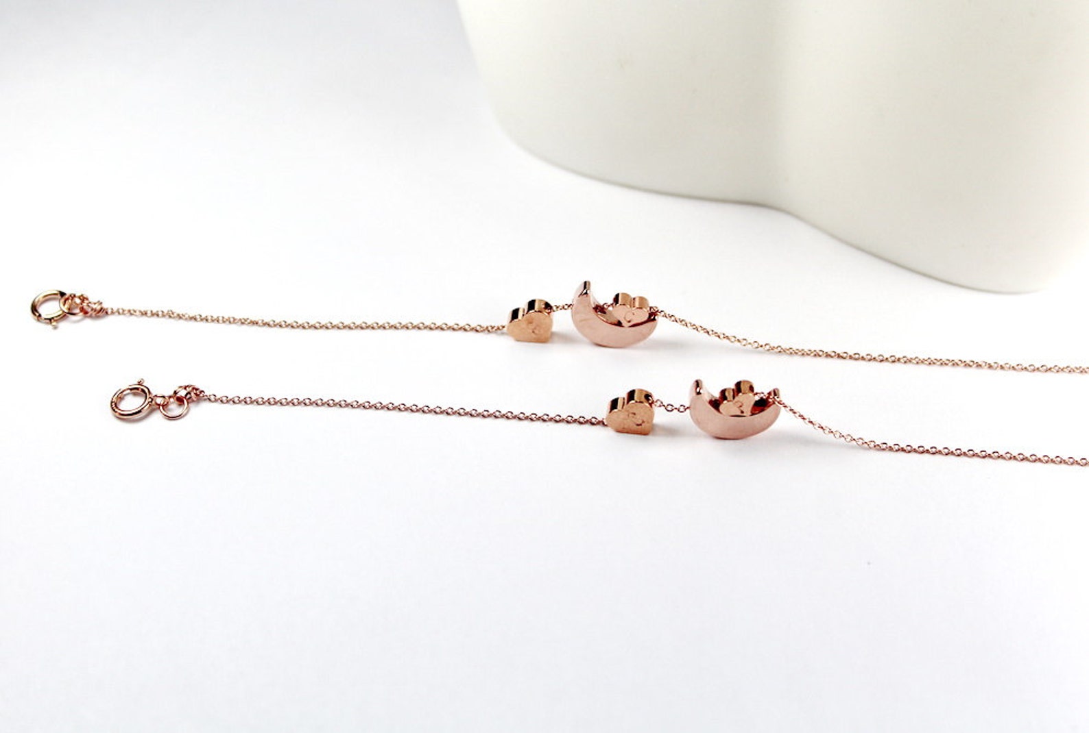 I Love You to the Moon and Back Bracelet Big Heart Small - Etsy