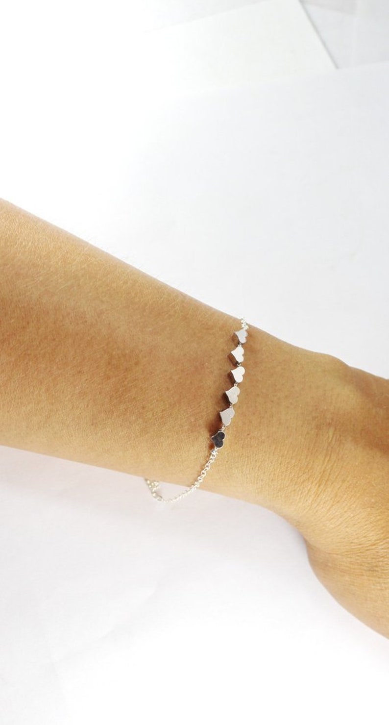 Rose Gold Mini Hearts Bracelet pink Heart Braceletheart | Etsy