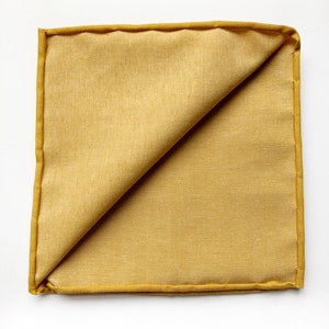 Mens Pocket Square Golden Yellow, Golden Mustard Yellow Wedding Pocket ...
