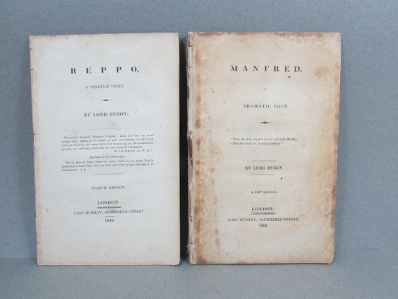 Rare Find Dramatic Poems Beppo and Manfred by George Gordon - Etsy