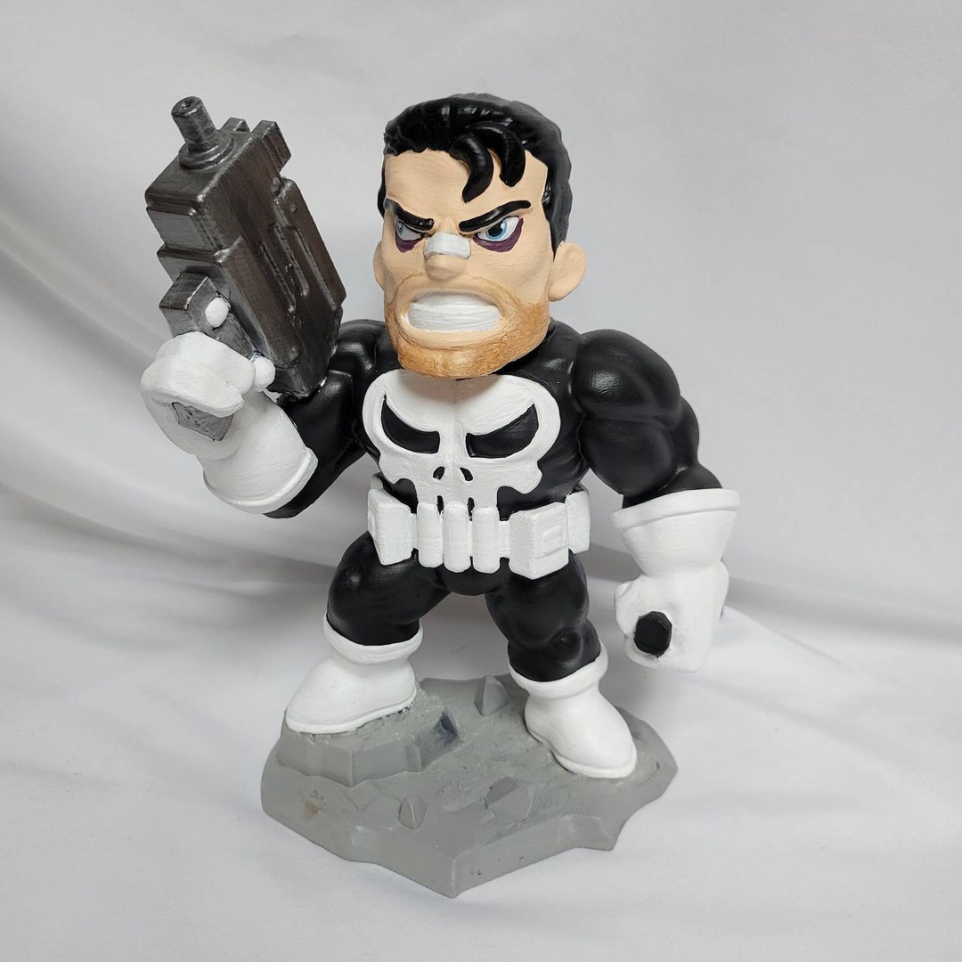 Punisher Chibi 3d Print Chibi Punisher Statue Handcrafted - Etsy