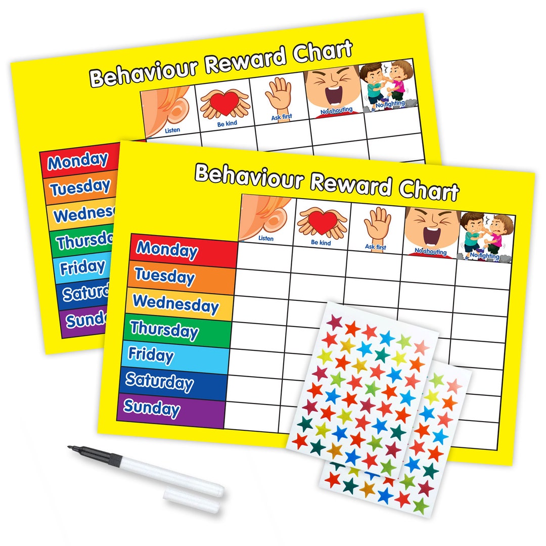 Re-usable Behaviour Reward Chart (including FREE Stickers and Pen ...