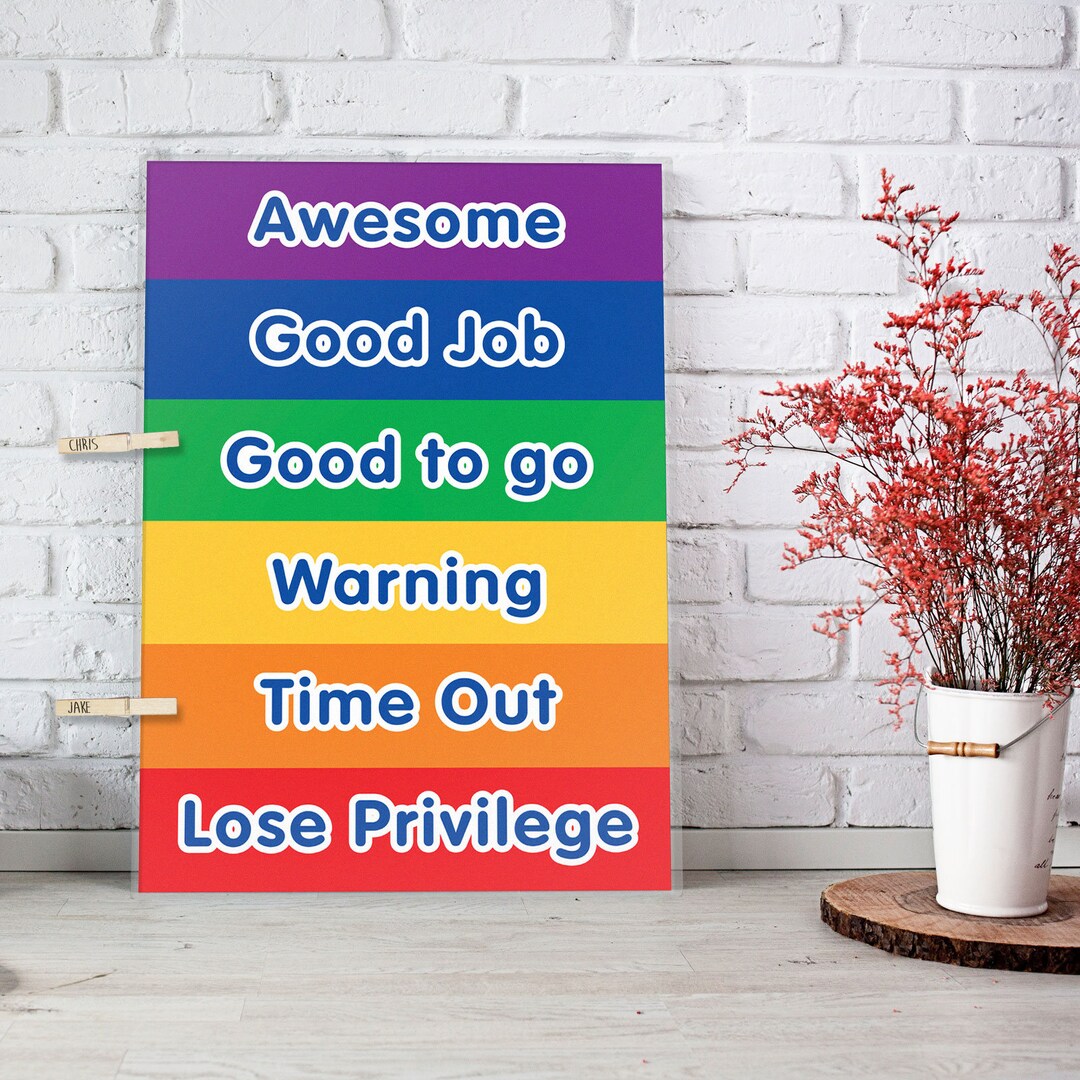 Colour Behaviour Chart/warning Chart - Children–toddlers–sen–autism ...