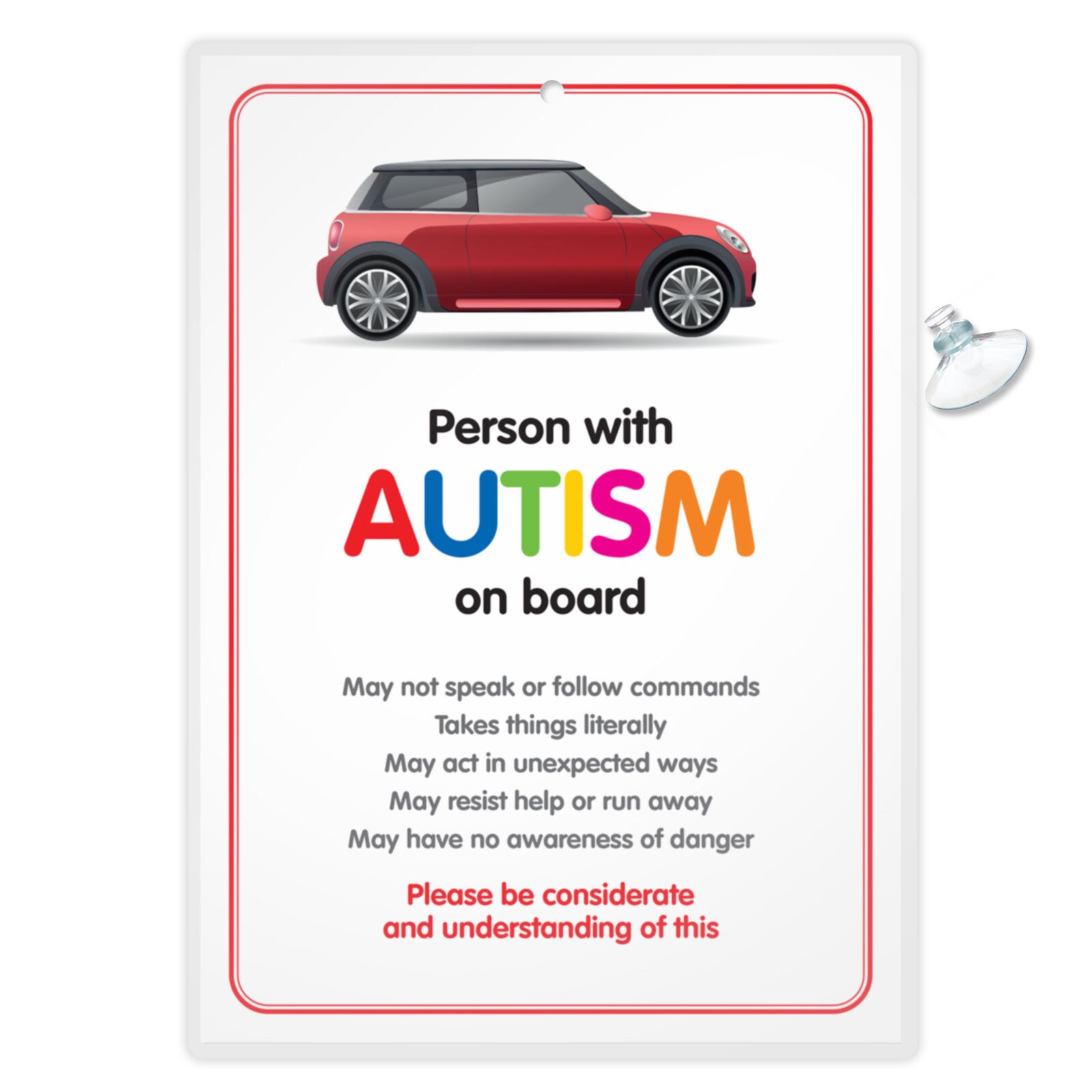 Autism Car Sign Awareness Sign for Emergency Services AUTP - Etsy UK