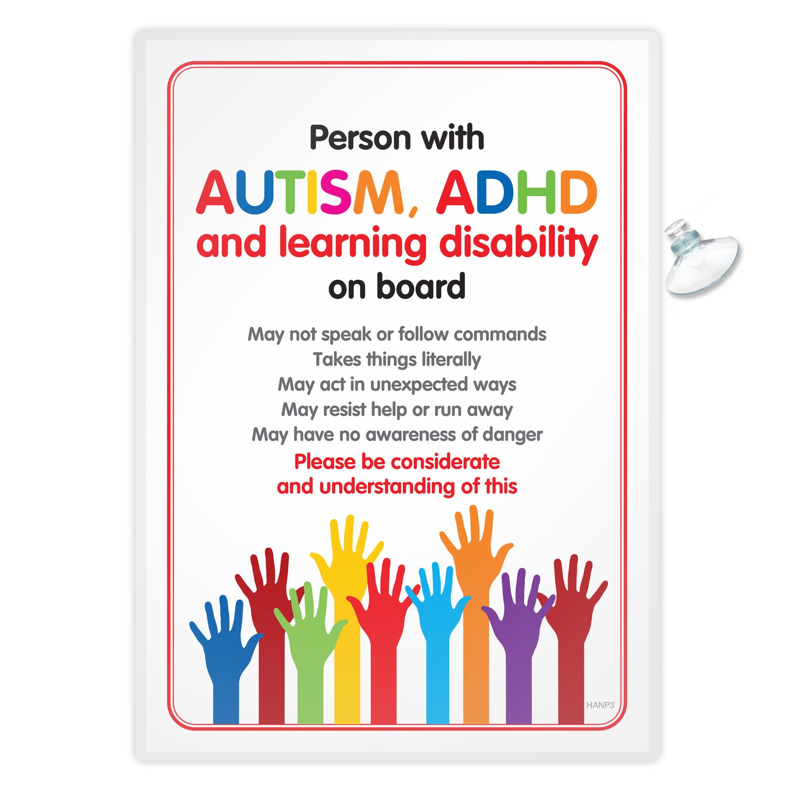 Autism Car Sign Awareness Sign for Emergency Services - Etsy