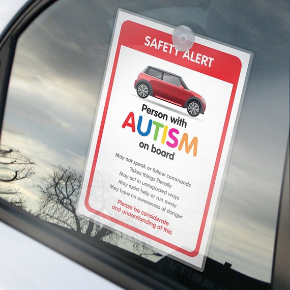 Autism Car Sign Awareness Sign for Emergency Services BORP | Etsy UK