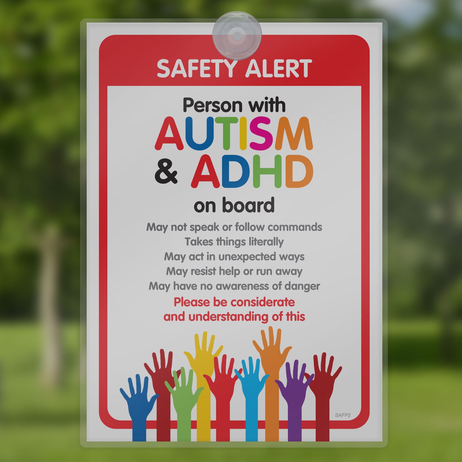 Autism Car Sign Awareness Sign for Emergency Services SAFP2 - Etsy