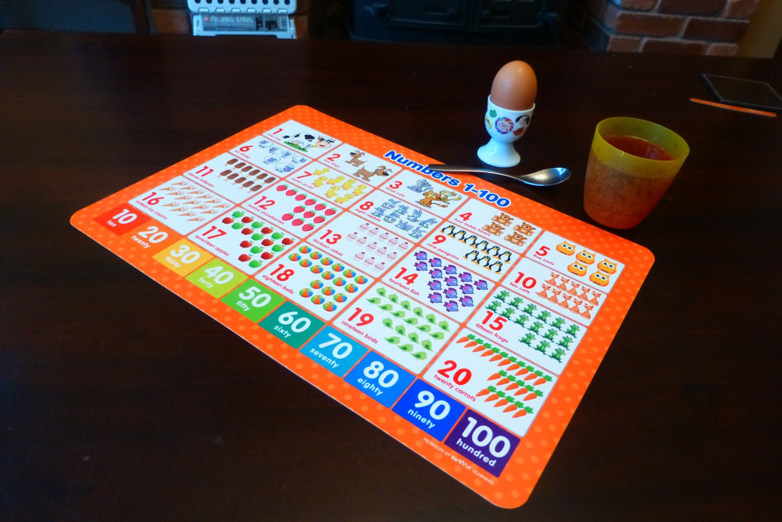 Learn Your Numbers 1-100 Children's Educational Poster Placemat - Etsy