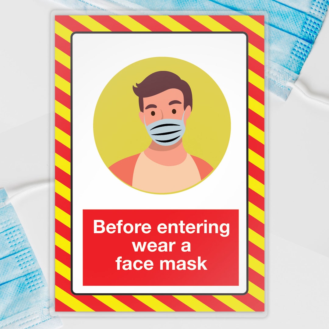 A4 Face Mask Covering Before Entry Notice Display Sign WAM03 - Etsy