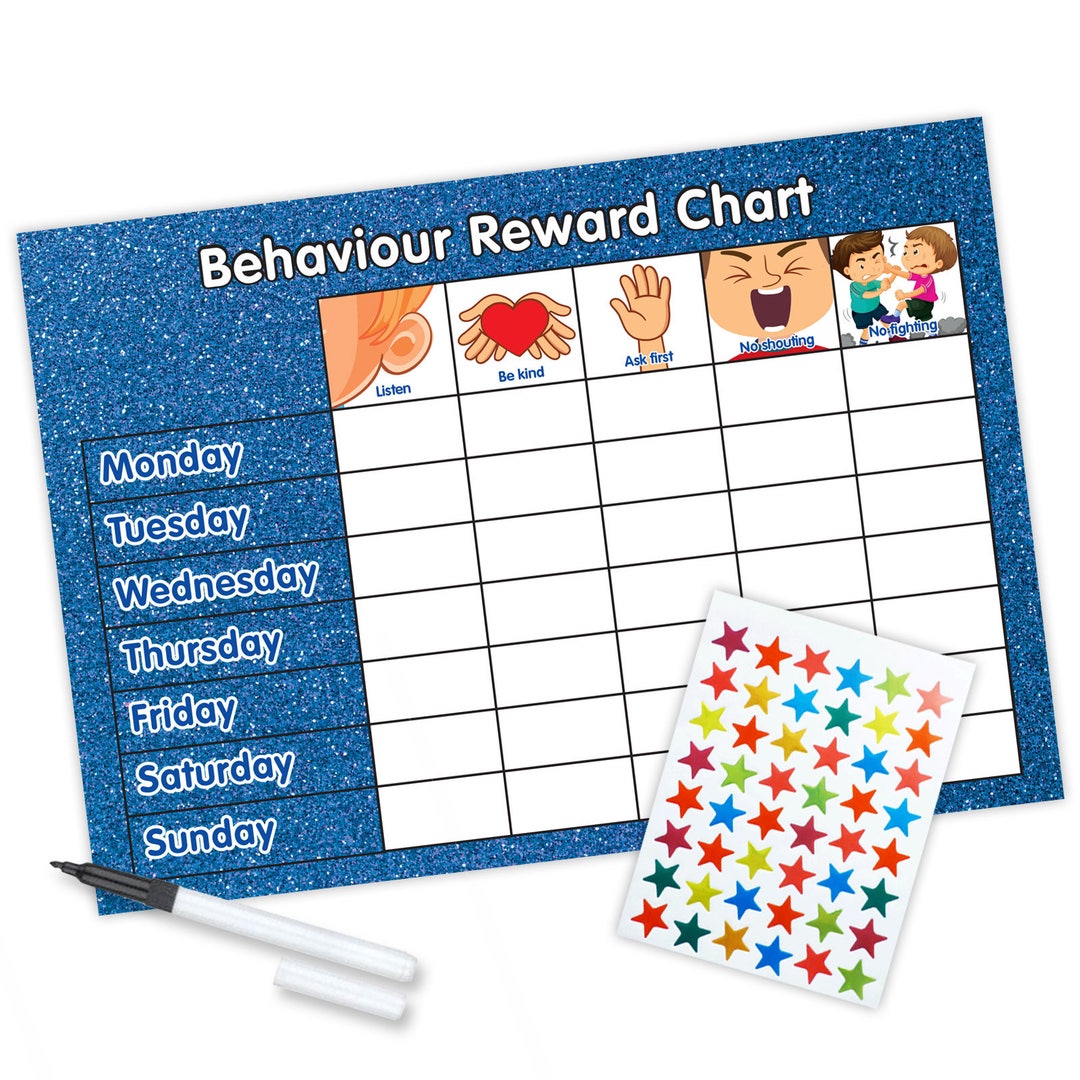 Re-usable Behaviour Reward Chart (including FREE Stickers and Pen ...