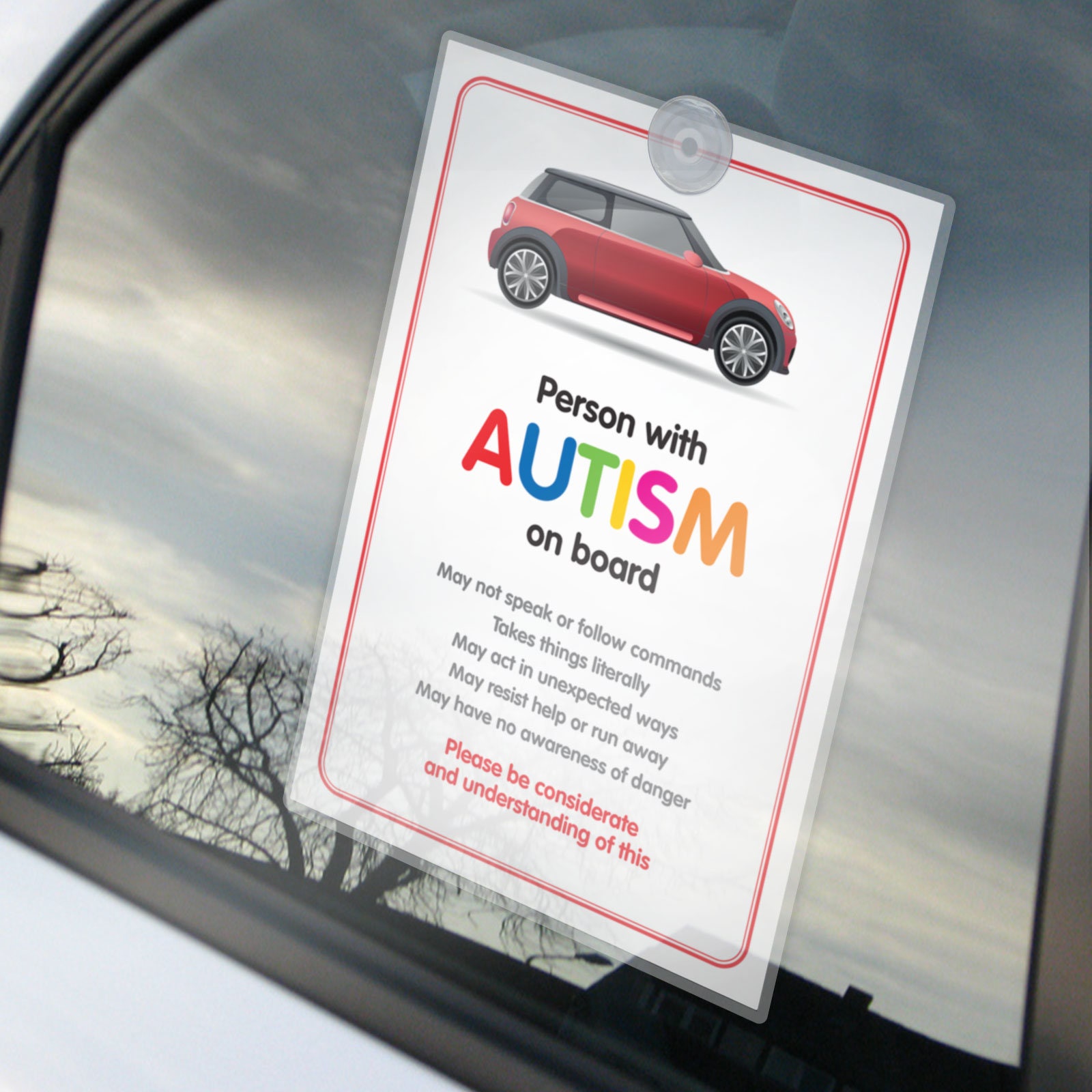 Autism Car Sign Awareness Sign for Emergency Services AUTP - Etsy UK