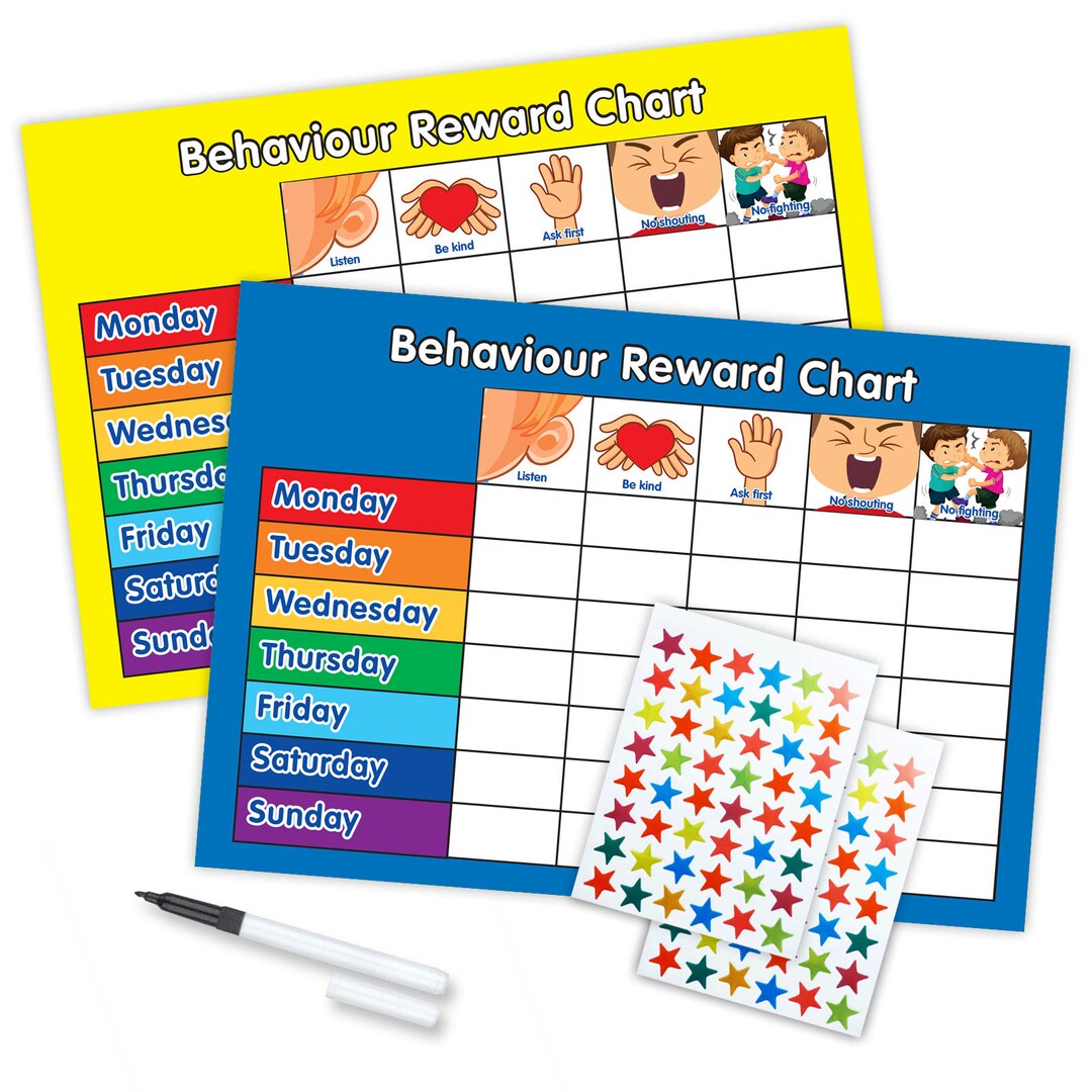 Re-usable Behaviour Reward Chart (including FREE Stickers and Pen ...