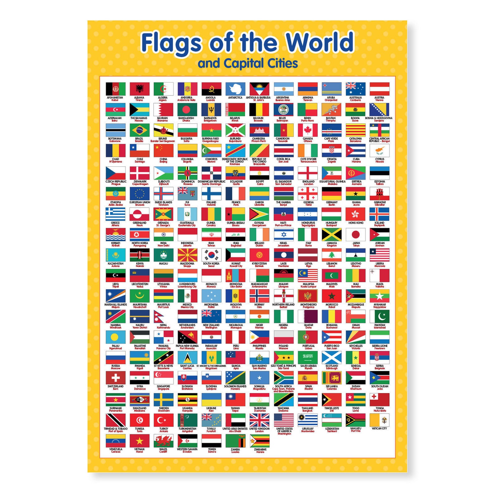 Flags of the World Poster A4 - Etsy