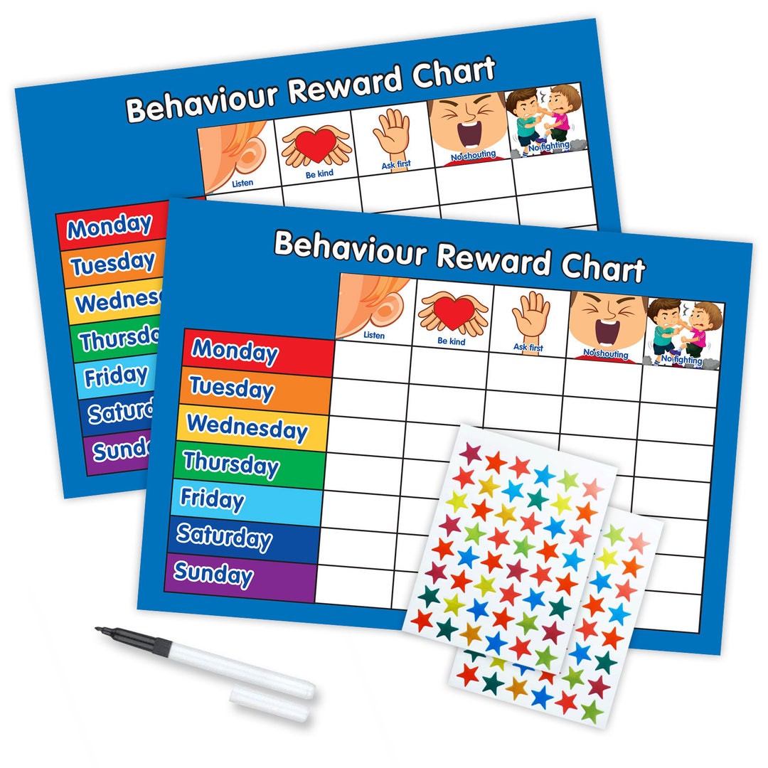 Re-usable Behaviour Reward Chart (including FREE Stickers and Pen ...