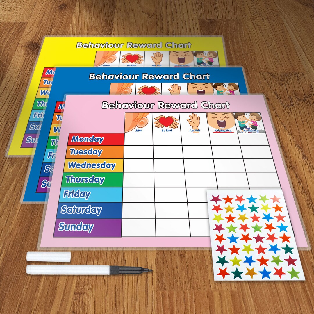 Re-usable Behaviour Reward Chart (including FREE Stickers and Pen ...