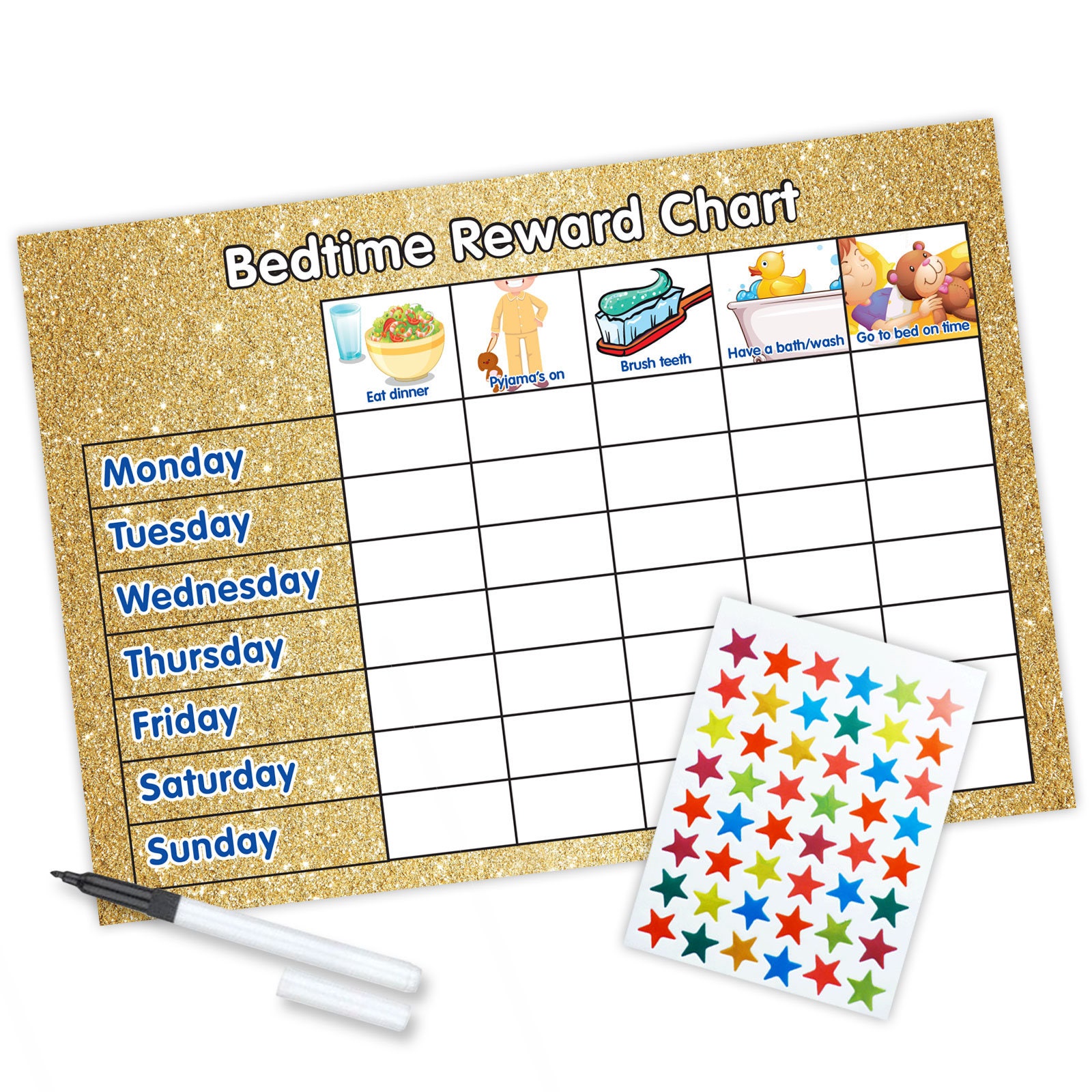 Re-usable Bedtime Reward Chart including FREE Stickers and - Etsy