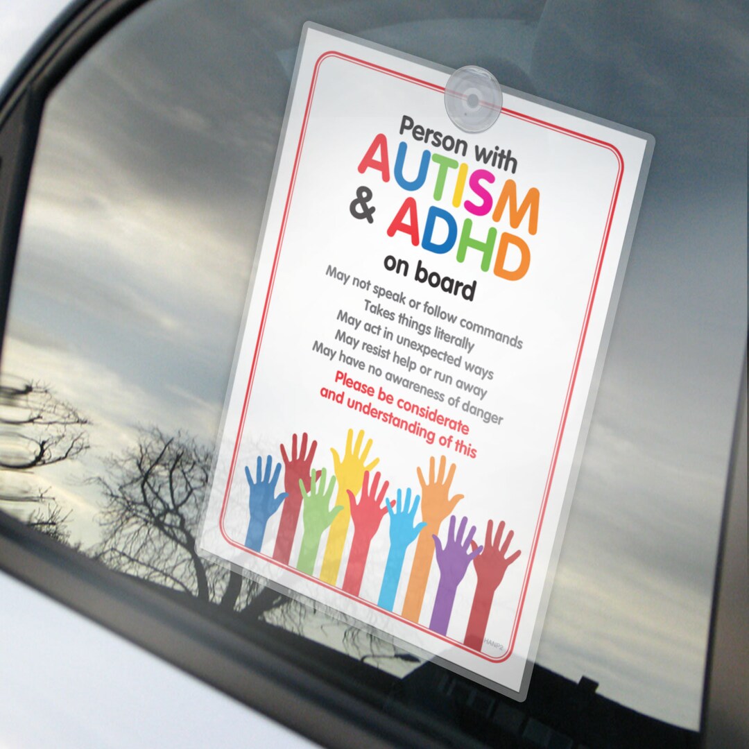 Autism Car Sign - Awareness Sign for Emergency Services - HANP2 - Etsy