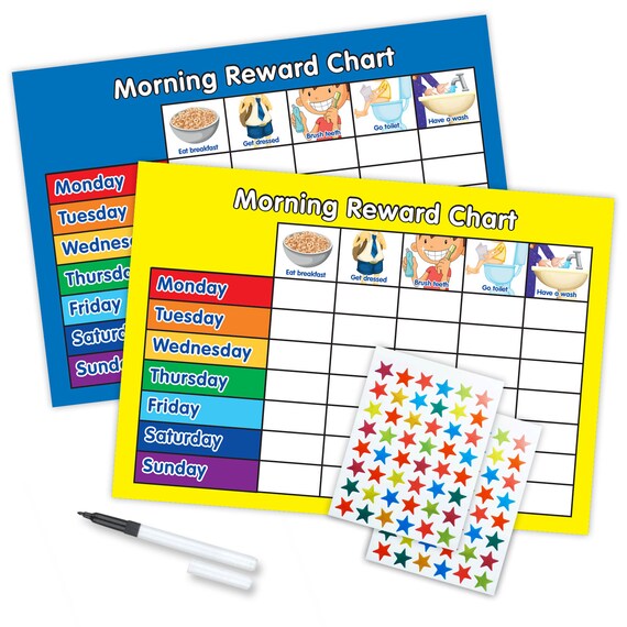 Re-usable Morning Reward Chart including FREE Stickers and | Etsy
