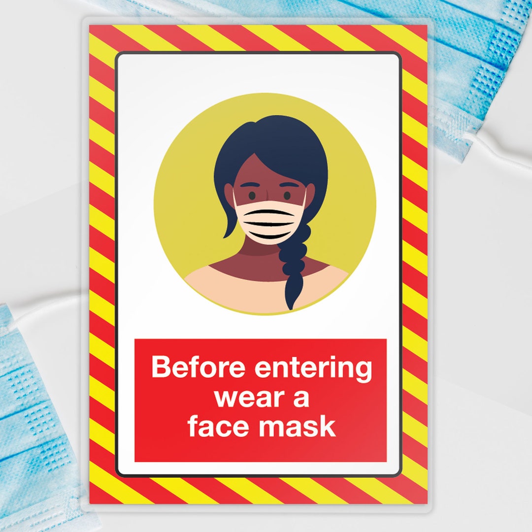 A4 Face Mask Covering Before Entry Notice Display Sign WAM01 - Etsy
