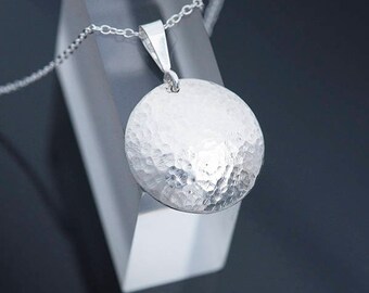 Silver Round Pendant - Etsy