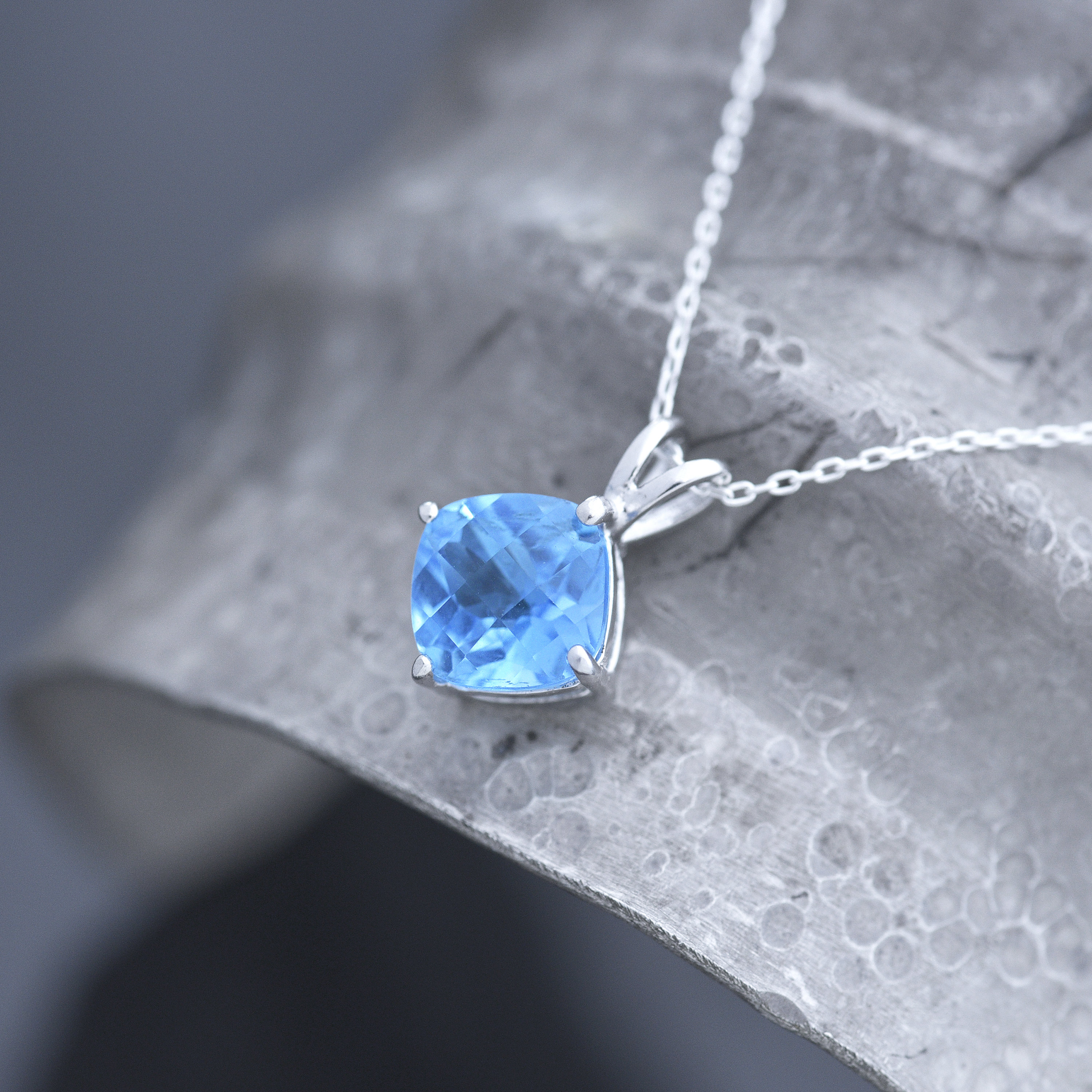 Sterling Silver Topaz Pendant Solitaire Topaz December - Etsy UK