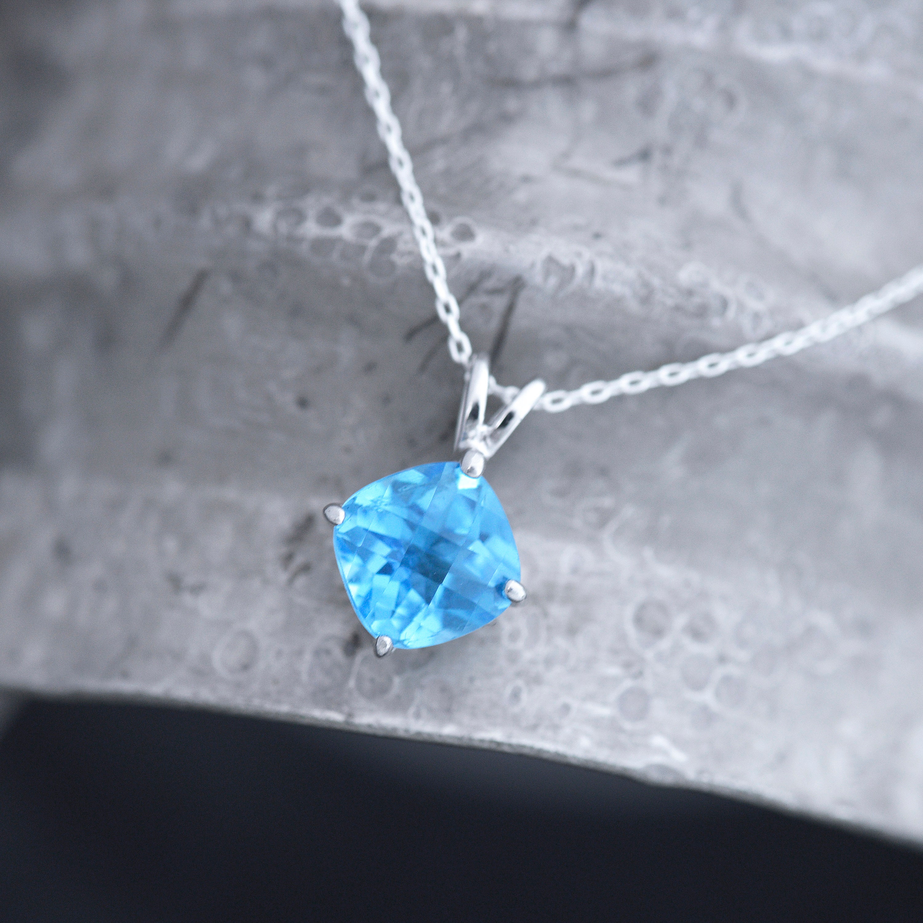 Sterling Silver Topaz Pendant Solitaire Topaz December - Etsy UK