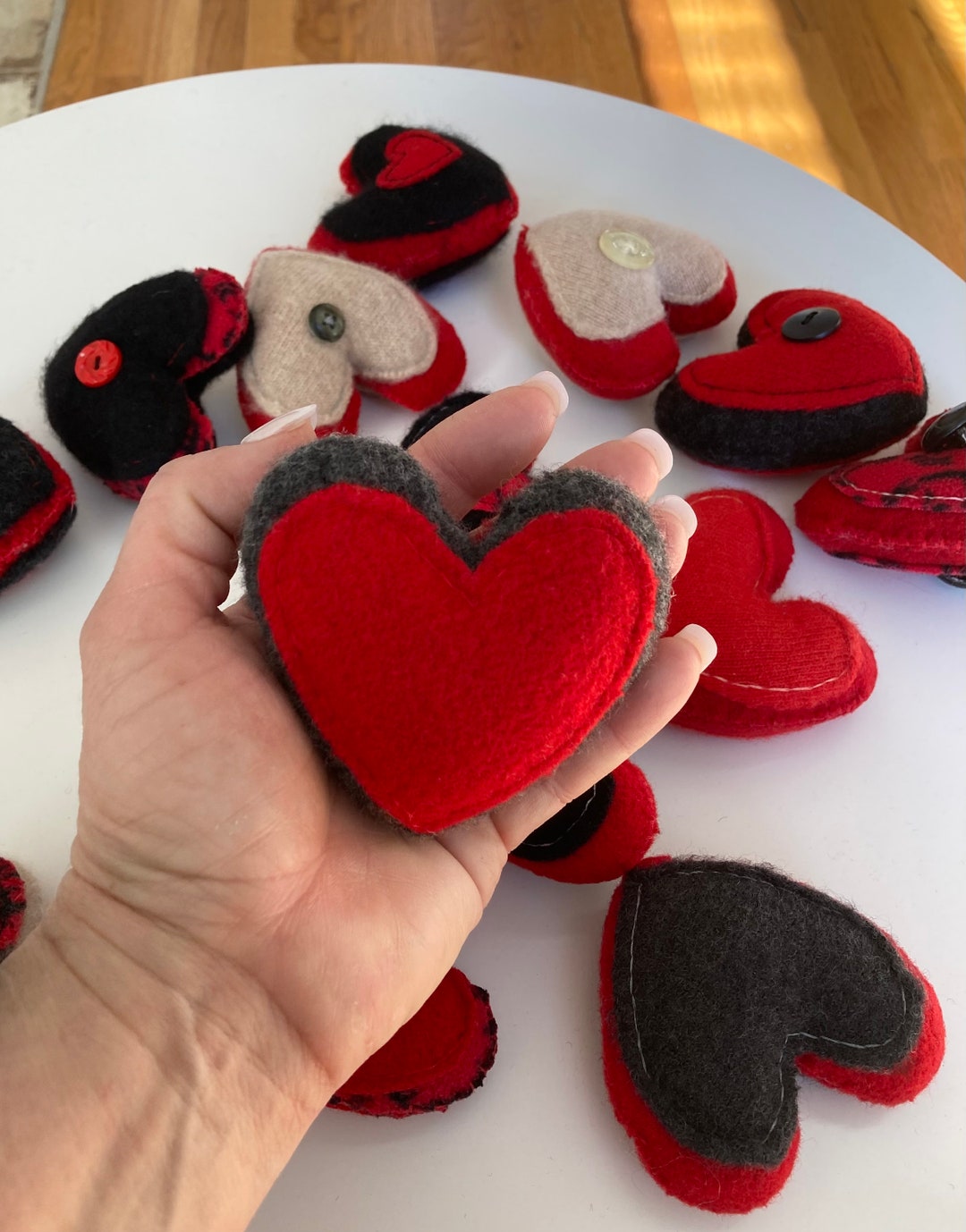 Valentines Hearts,valentines Decorations,stuffed Hearts,fabric Hearts ...