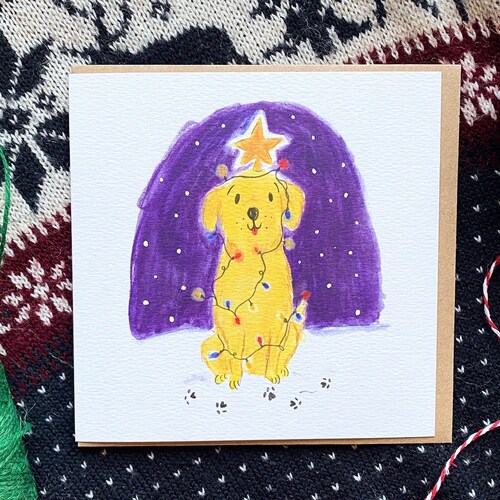 Yellow Labrador Christmas Card 148mm X 148mm Dog Xmas - Etsy UK