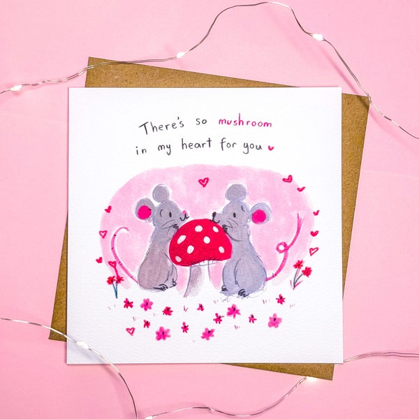 Mouse Valentine Card - Etsy