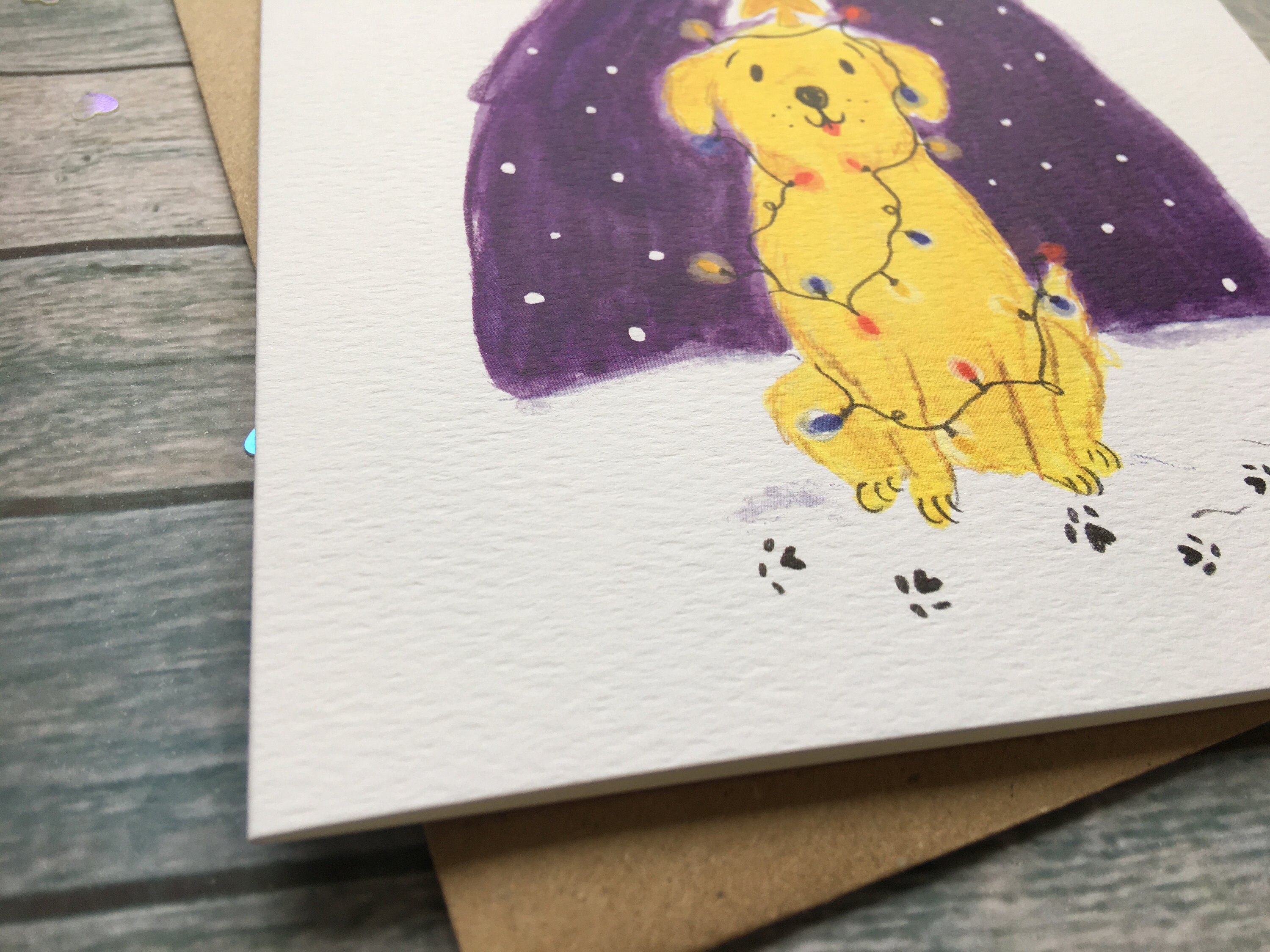 Yellow Labrador Christmas Card (148mm X 148mm) Dog, Xmas, Golden Lab ...