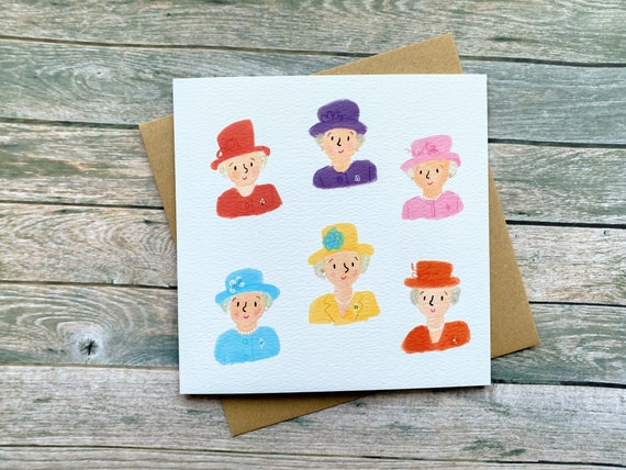 Queen Elizabeth Greetings Card 148 X 148mm Portrait Royal - Etsy
