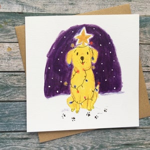 Yellow Labrador Christmas Card 148mm X 148mm Dog Xmas - Etsy UK