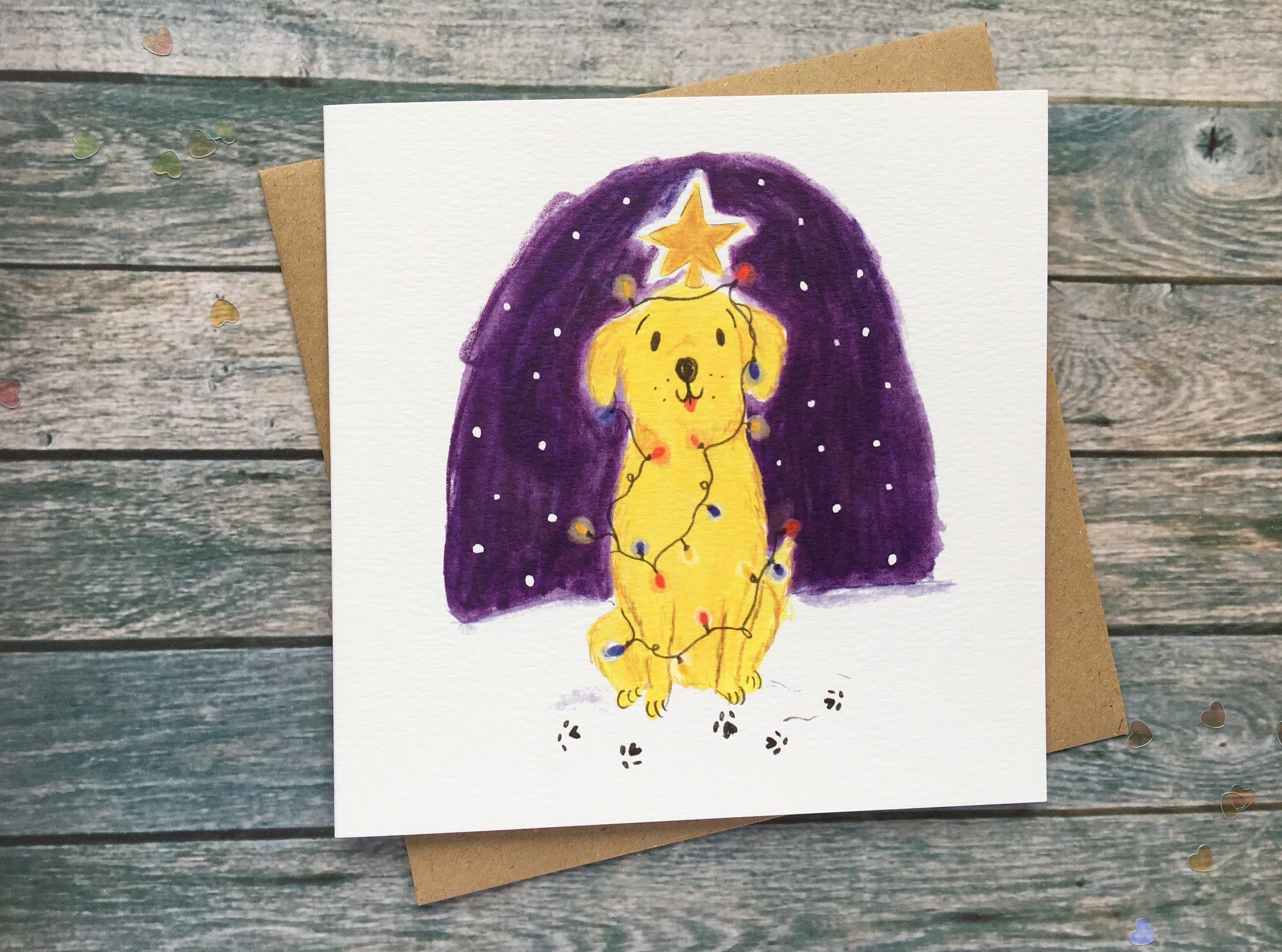Yellow Labrador Christmas Card 148mm X 148mm Dog Xmas - Etsy UK