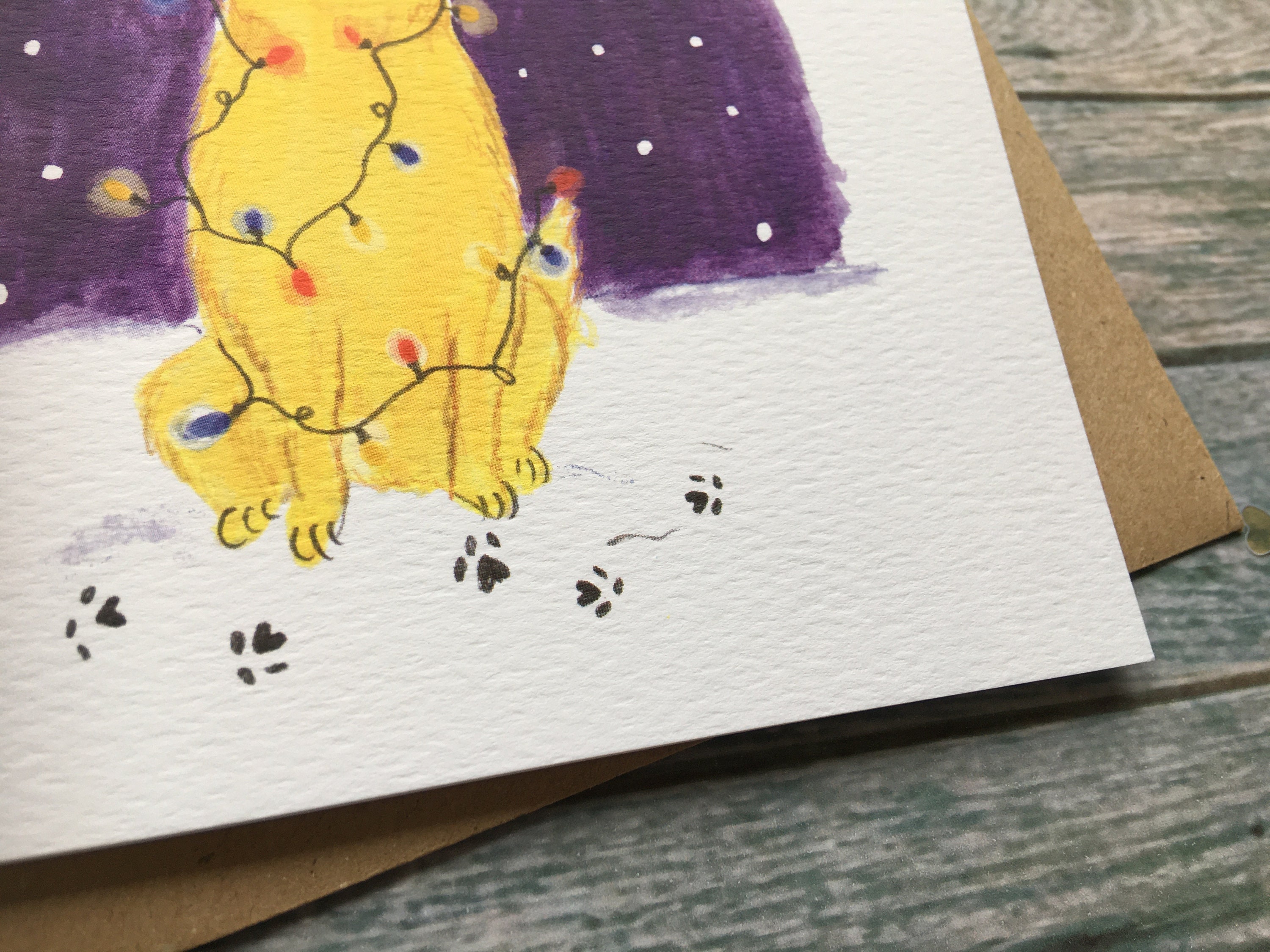 Yellow Labrador Christmas Card (148mm X 148mm) Dog, Xmas, Golden Lab ...