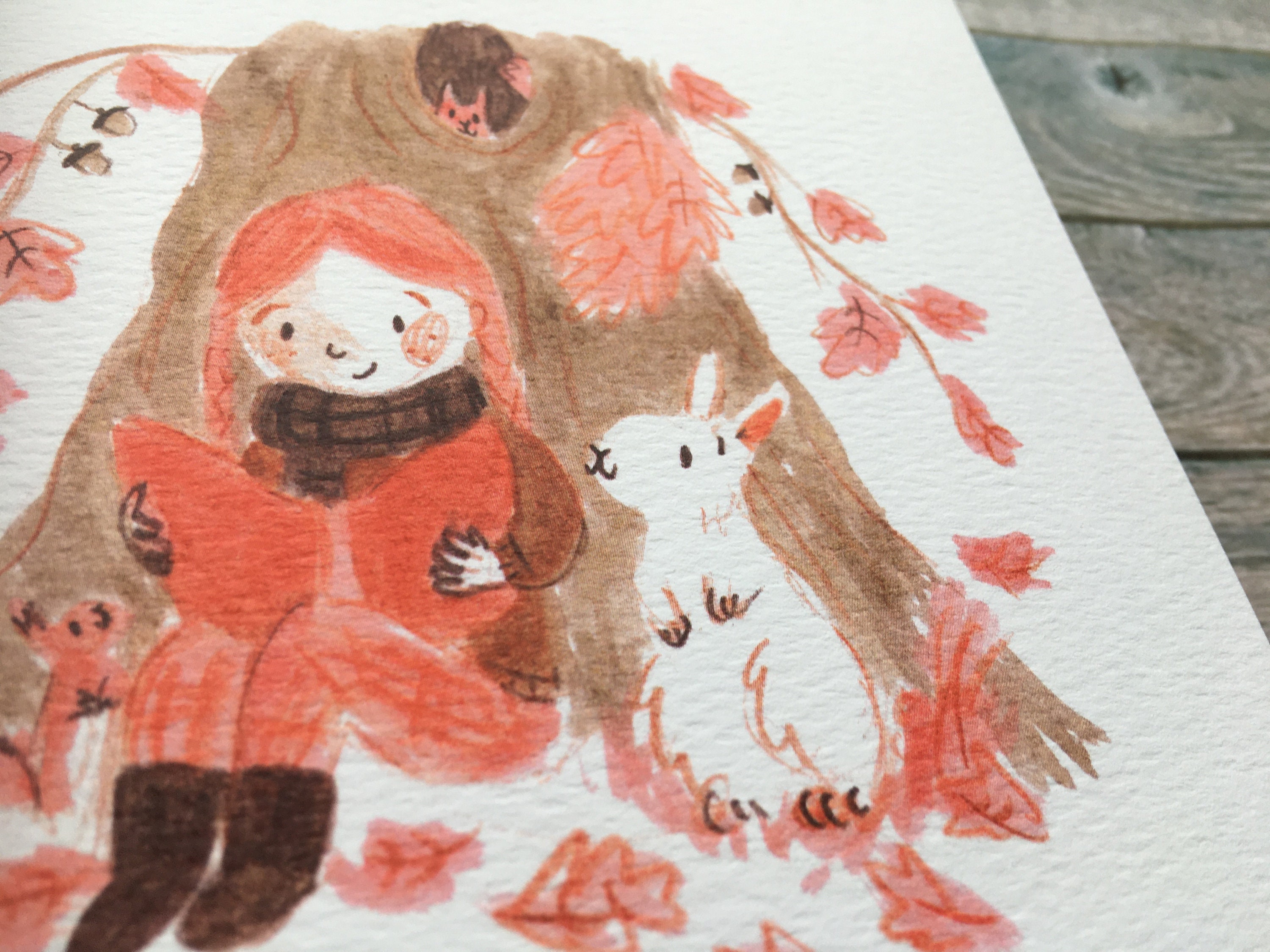 Autumn Friends Greetings Card 148mm X 148mm Forest - Etsy UK