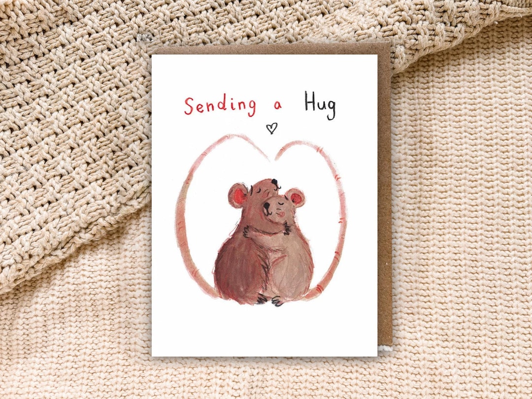Sending a Hug Mice Card (105 X 148mm) A6, Autumn, Fall, Cute ...