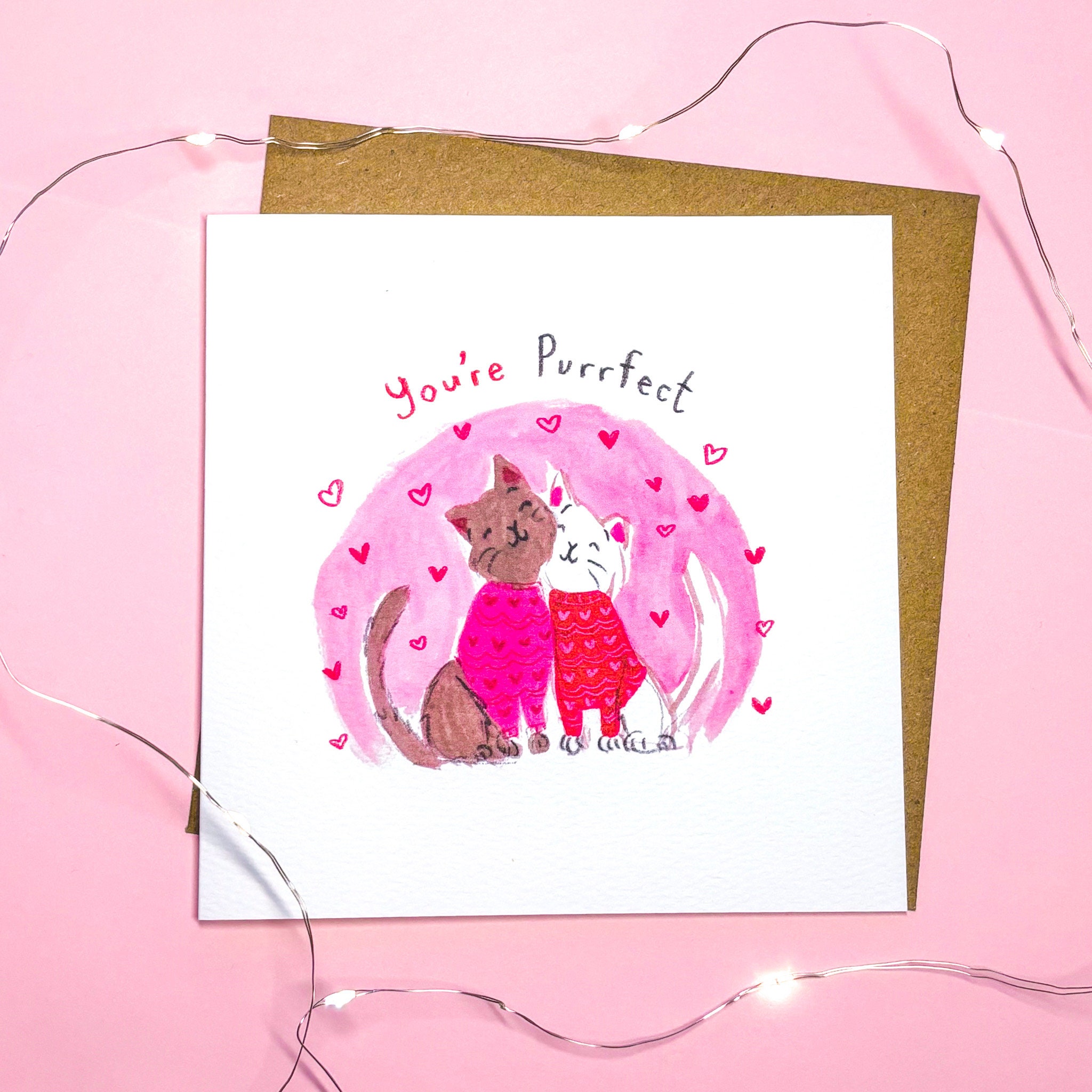 You're Purrfect Cat Valentine's Card 148mm X 148mm Kitten, Cats, Bike ...