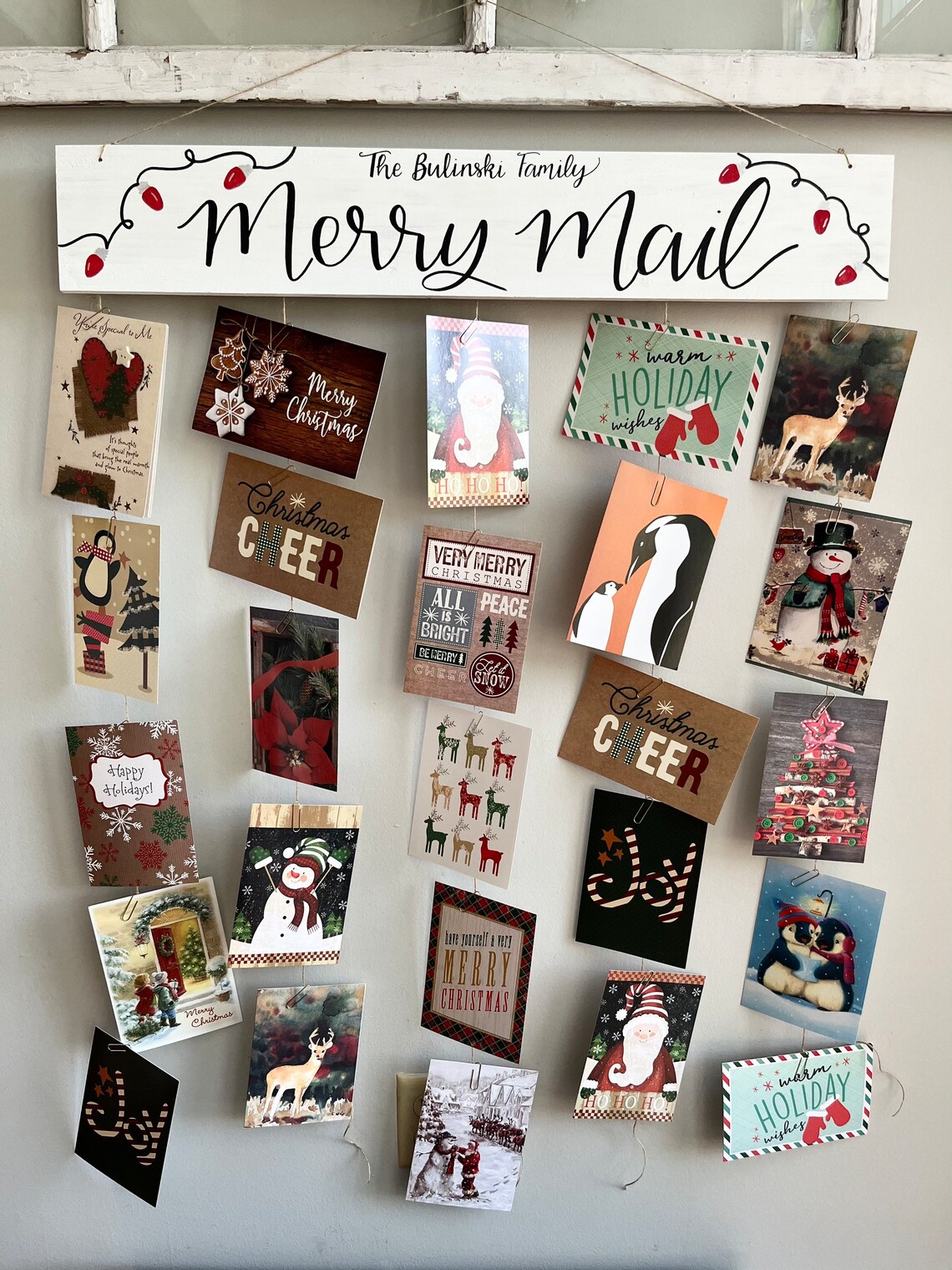 Merry Mail Personalized Christmas Cards Holiday Card - Etsy