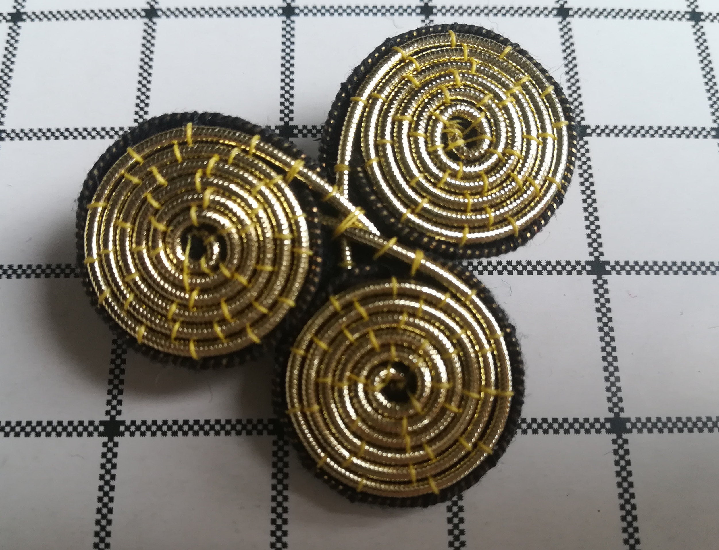 Embroidered Triple Spiral Brooch - Etsy